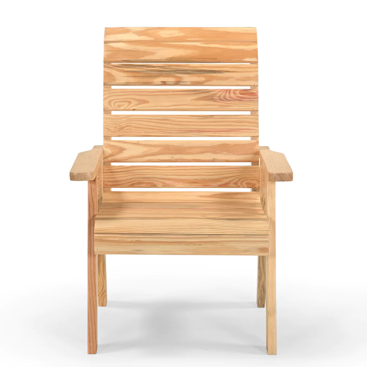 Rustico Slatted Solid Wood Outdoor Chair with Armrests – RadiantFurn
