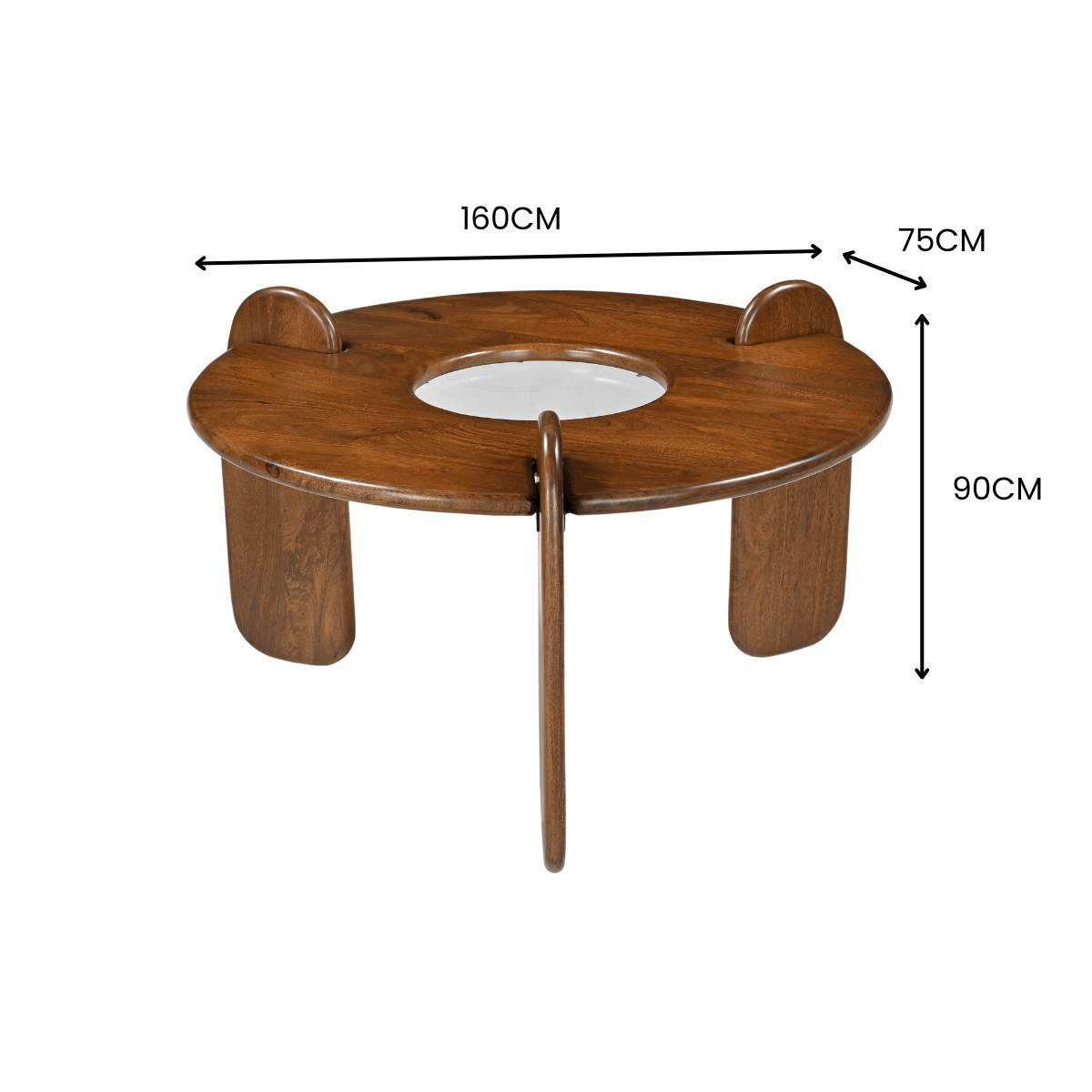 Trivena Solid Wood Contemporary Round Center Table – RadiantFurn